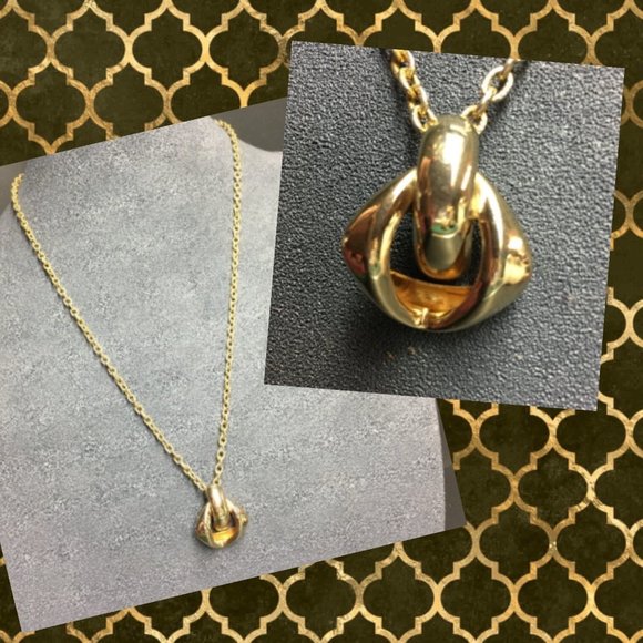 Vintage | Jewelry | Abstract Knot Pendant Necklace As Is Gold Chain ...